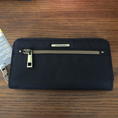 Travelon Safe ID Black Zip Around RFID Blocking Wallet | eBay