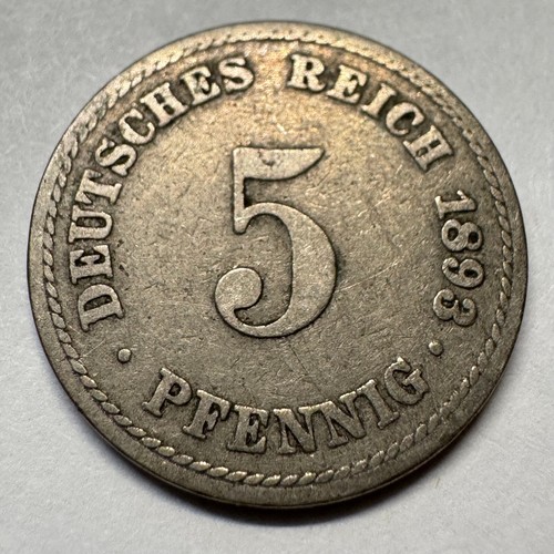 1893 Germany 5 Pfennig - Beautiful Coin - #A-089 | eBay