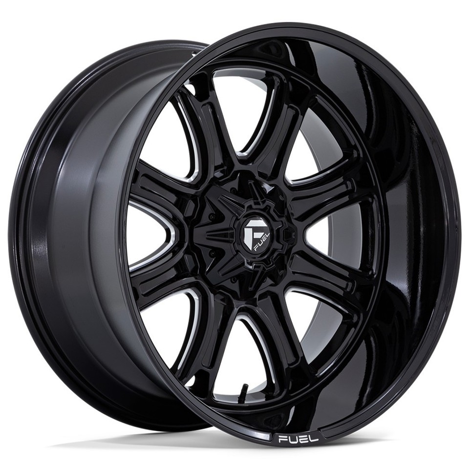 One 20x10 Fuel Darkstar 8x180 -18 Black Milled Wheel Rim 124.2 ...