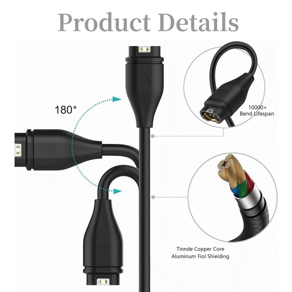Charging Cable for Garmin Approach S44 S50 S60 S62 S70 Golf GPS Watch ...