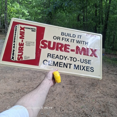 Rare Vintage Sure Mix Cement Metal Sign Stout Sign Co. USA | eBay