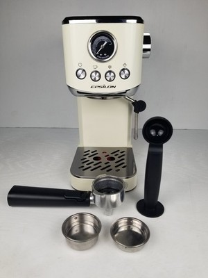 Epsilon Coffee Machine w/ Milk Frother, 20-Bar Espresso Maker, Hot And ...