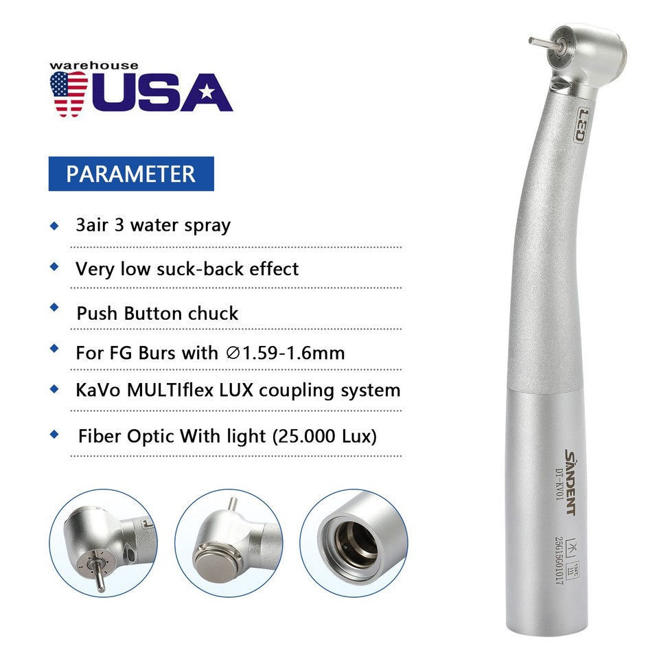 ST Dental Fiber Optic LED High Speed Handpiece Turbine KaVo Multiflex ...