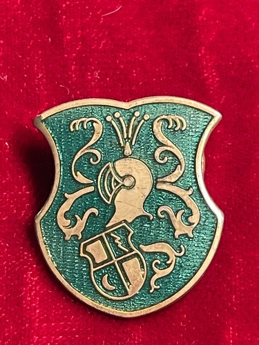 Silver Tone Shield Shape Knight Crest Green Cloisonné Enamel Tie Lapel ...