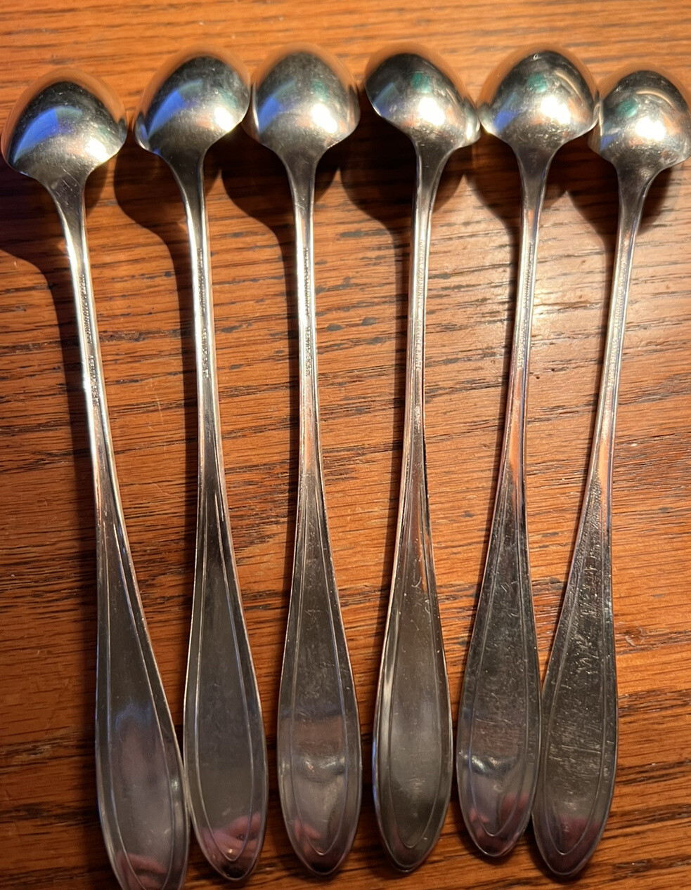 6 Oneida Community Service Plate Modjeska/Bedford Iced Tea Spoons, nice ...