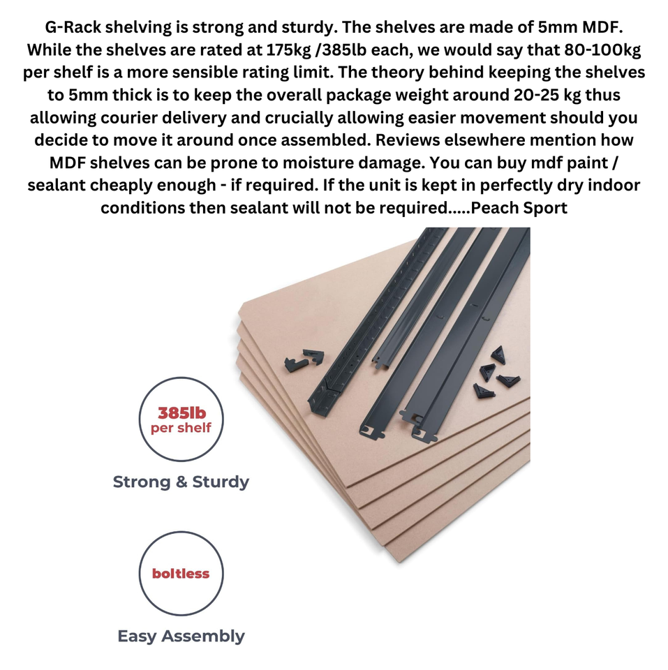 G-Rack Garage Shelving Units 5 Tier Shelf Unit Single Bay or Twin Pack ...