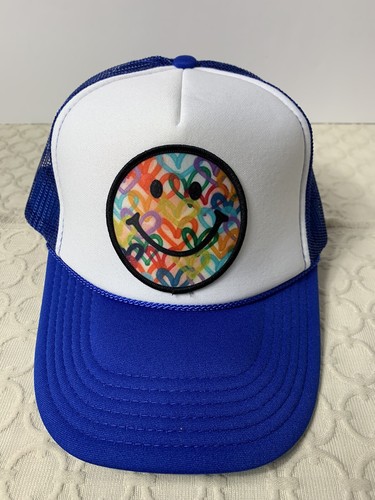 Otto Collection Mens Rainbow Smiley Face Trucker Cap Hat Mesh SnapBack ...