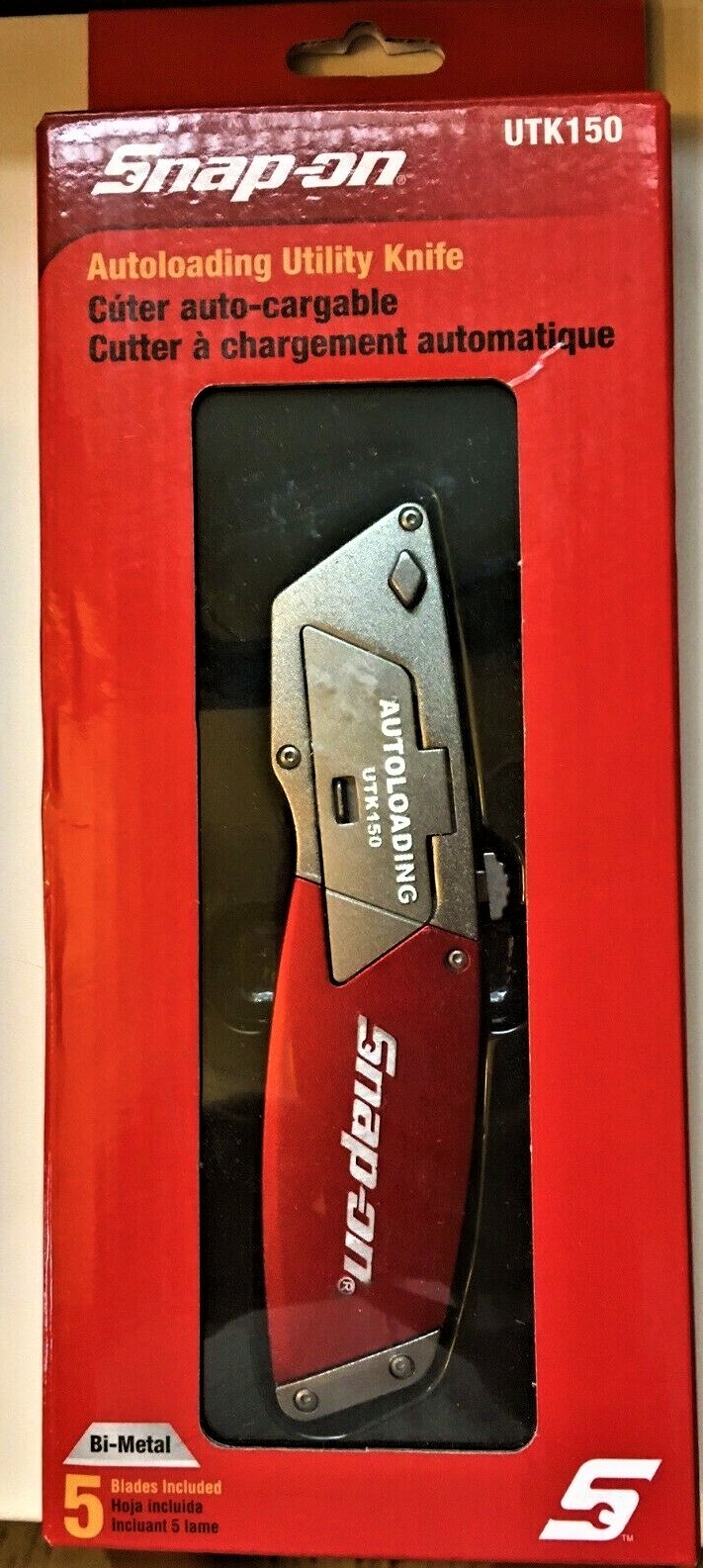 Snap on Autoloading Utility Knife Cutter UTK150 5 Blades Included for ...