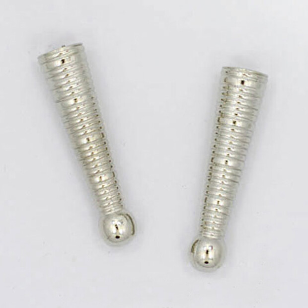 Bolo Tips ~ Ribbed Tapered Tips ~ Gold, Silver or Ant. Silver Tone ~ 1 ...