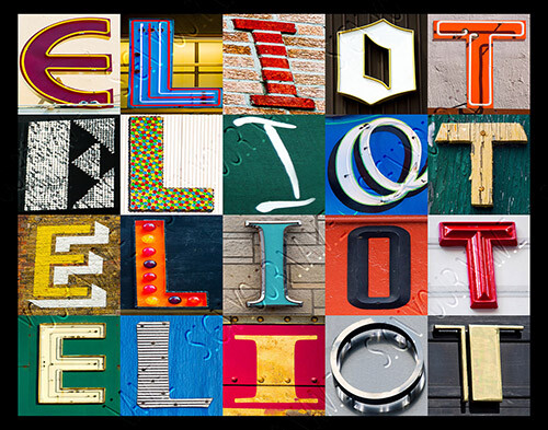 ELIOT Name Poster featuring photos of actual sign letters | eBay