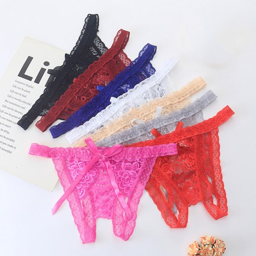 Sexy Women Lace Thong G-string Panties Lingerie Underwear Crotchles T ...