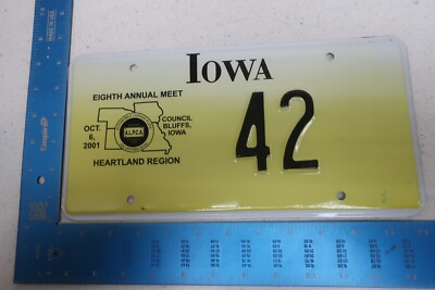 Iowa License Plate 2001 01 IA Graphic Special Event Eighth Annual Meet ...