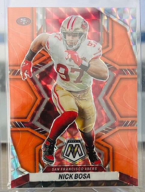 2022 Mosaic Nick Bosa Mosaic Reactive Orange Prizm 49ers, PACK FRESH | eBay