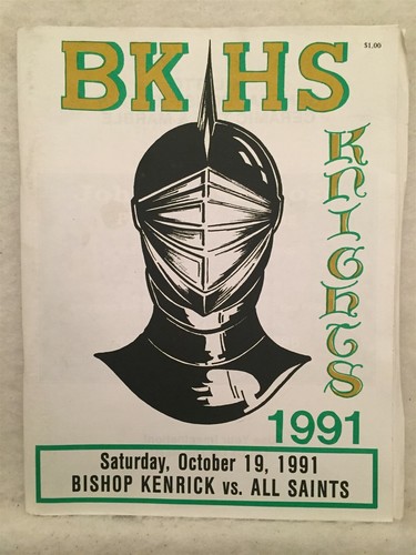 1991 Bishop Kenrick vs All Saints Football Program Norristown PA 1992 ...
