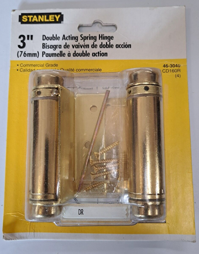 Door Hinges STANLEY 46-3040 Double Acting Spring Grade 3” Satin Brass ...