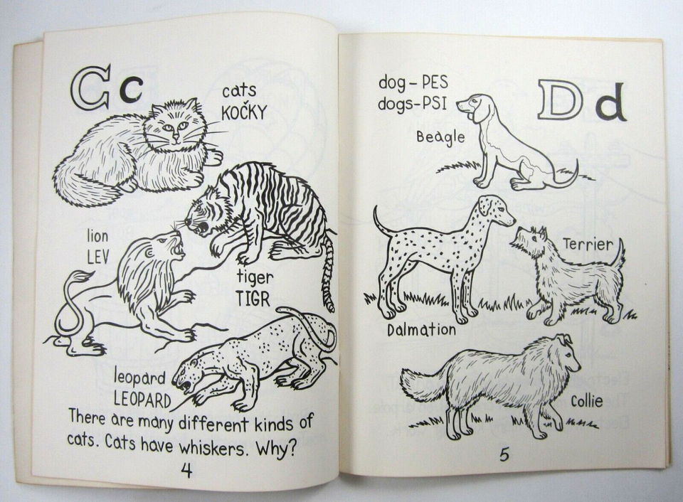 Czech Alphabet ABC Coloring Book Illustrated Cedar Rapids Iowa Vintage ...