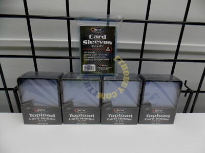 (100) BCW 3X4 Black Border Hard Sleeves Toploaders + (100) BCW Soft ...