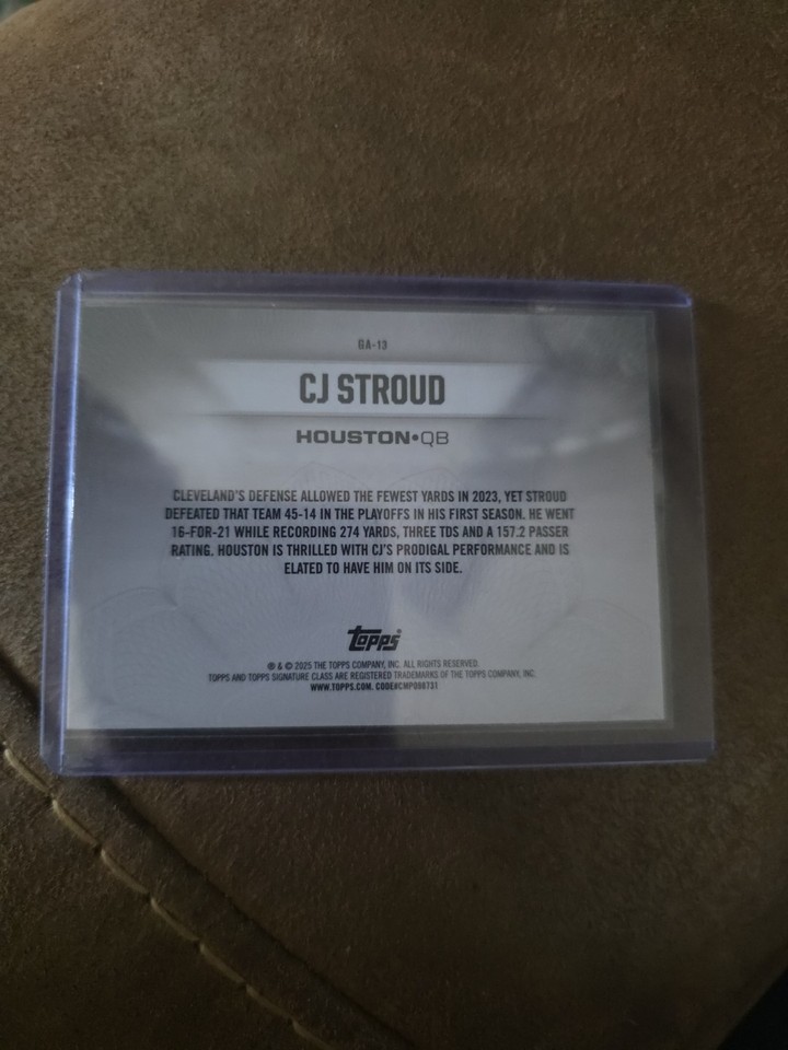 2025 Topps Signature Class CJ Stroud Gridiron Ambassadors #GA-13 | eBay