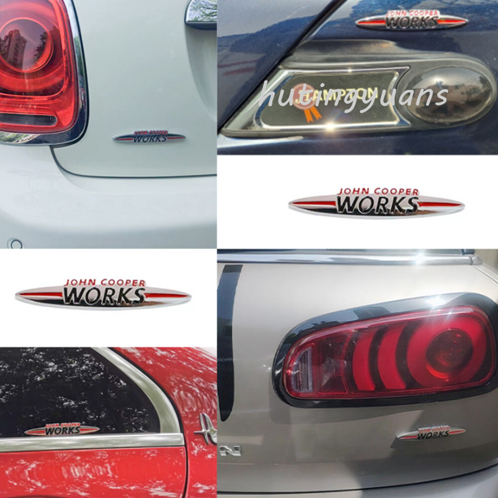 2x 135MM Chrome JOHN COOPER WORKS Badge Emblem Sticker for MINI CooperS ...
