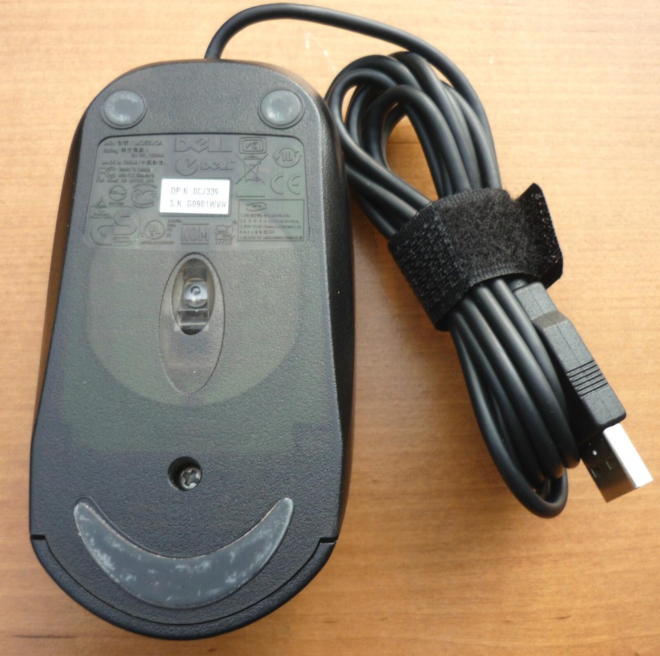 Vintage Dell USB Optical Mouse MO56UOA Black & Silver - EXCELLENT ...