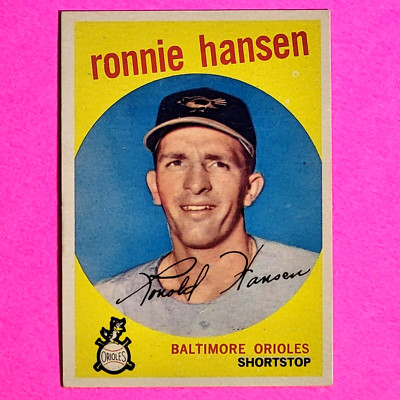 1959 Topps Baseball - #444 Ronnie Hansen Rookie - Orioles RC NM Vintage ...