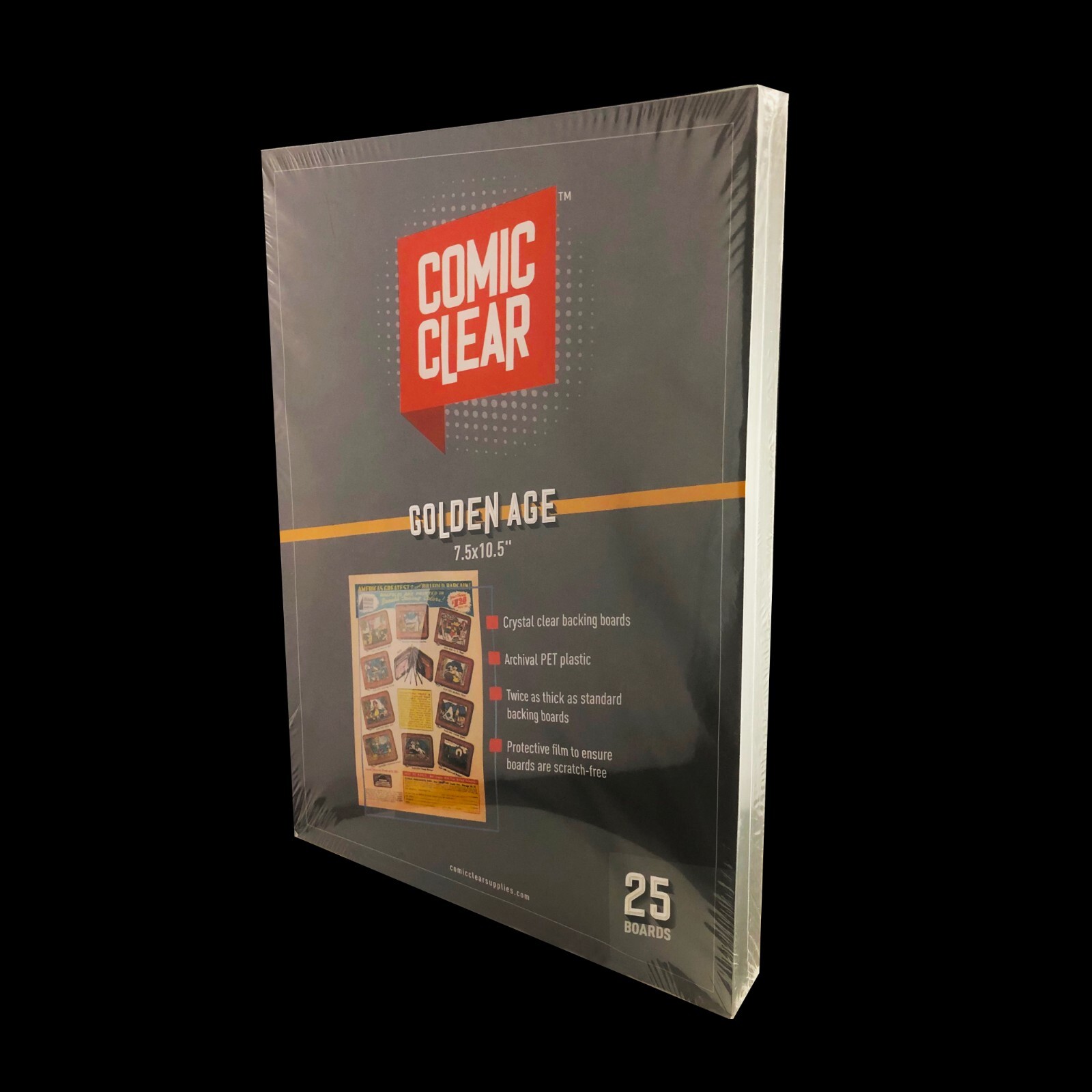 25-pack of Crystal-Clear Comic Clear Backing Boards - Golden Age Size ...