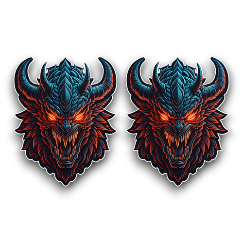 2x Small Evil Demon Dragon Gothic Horror Vinyl Sticker Decals For Car ...