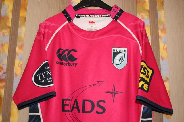 CANTERBURY CARDIFF BLUES WALES HOME PINK RUGBY SHIRT SEASON 2010 SIZE M ...