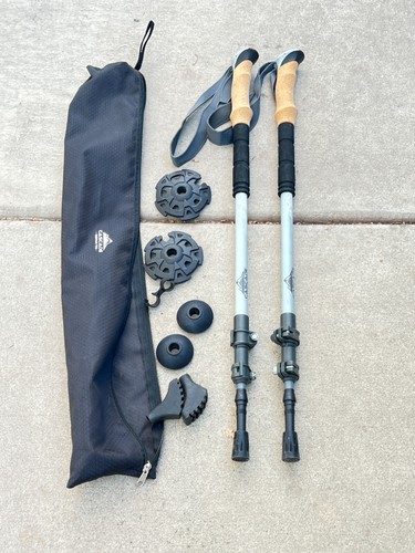 Set of Cascade Mountain Tech CMT Carbon Trekking Poles 100-135CM .. 9F ...
