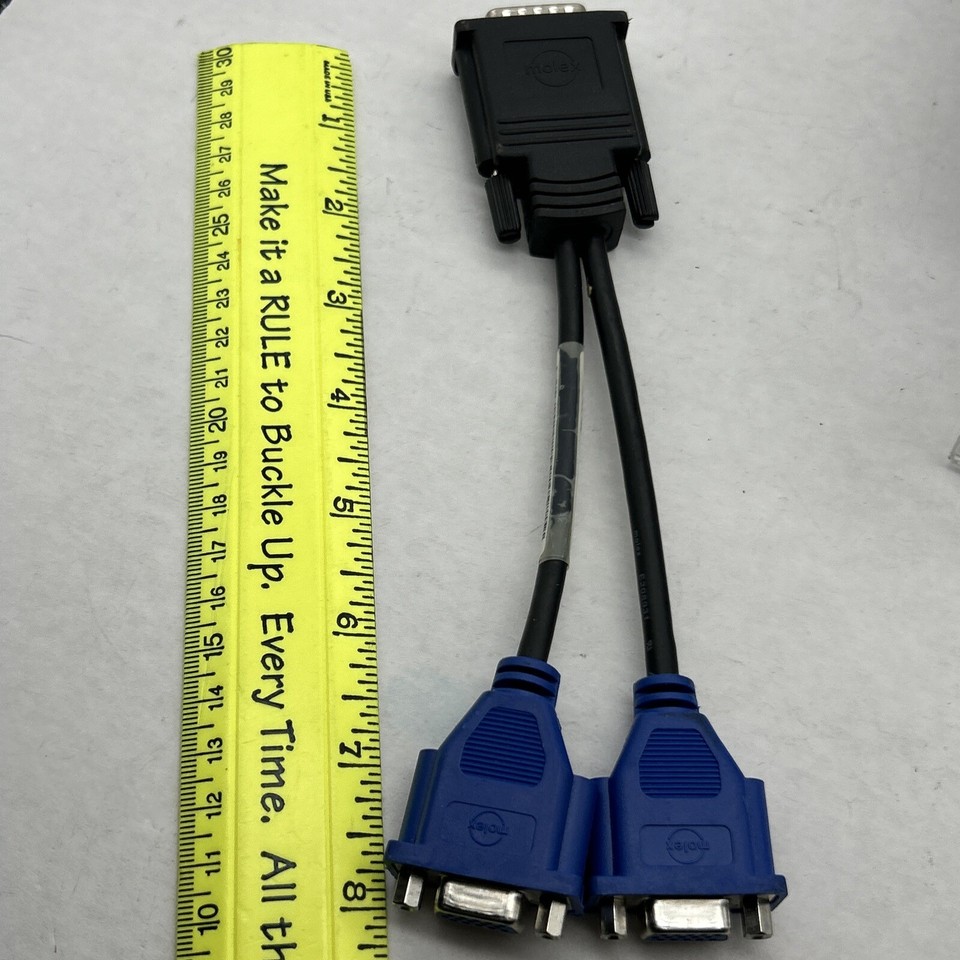 Molex DMS-59 Dual VGA DVI Y Cable Splitter Adapter Male to (2) VGA ...