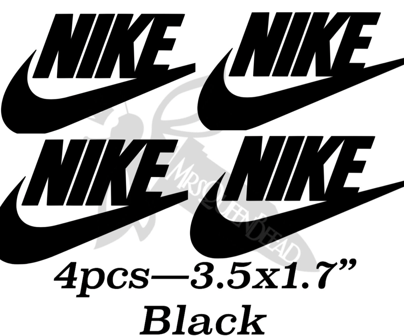 4pc Lot Iron On BLACK 🖤 HTV Nike Name Brand Tic 3.5x1.7” Easy To Apply ...
