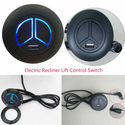 5Pin Electric Recliner Lift Control Switch LED 2 Button Power Recliner ...