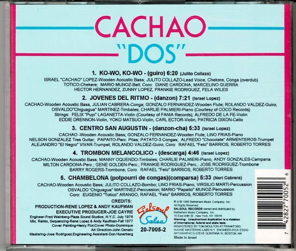 Cachao Dos BRAND NEW SEALED CD | eBay