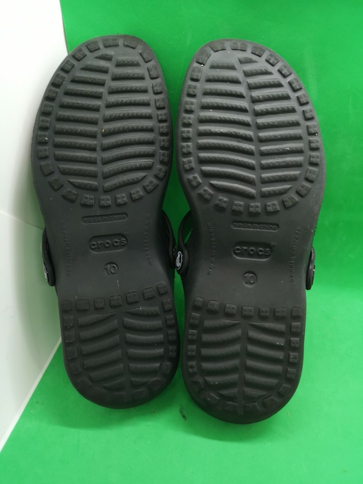 Women's Crocs Flat Low Top Rubber Black Sandals Size 10 | eBay