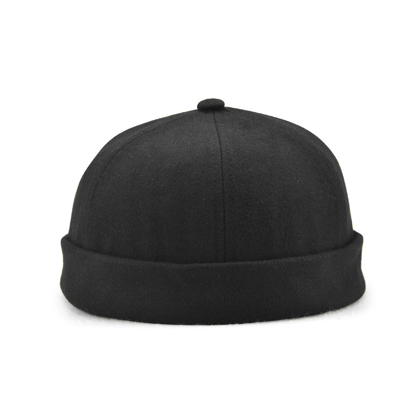 Men Skullcap Sailor Cap Landlord Hat Beanie Rolled Cuff Retro Brimless ...