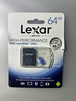 LEXAR- 64GB, High Performance 300x microSDXC, UHS-1 | eBay