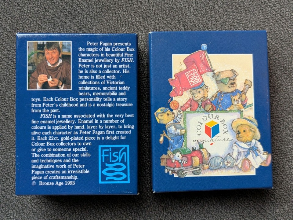 Colour Box Miniatures Peter Fagan Teddy Enamel Badge, 22ct Gold Plated ...