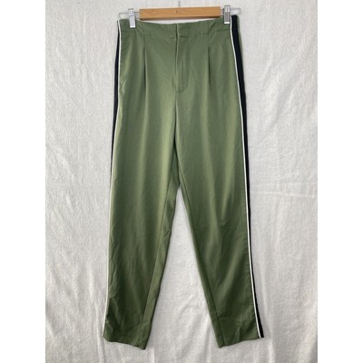 Zara TRF Collection Small S Knit Pants Green W/Black White. Side ...
