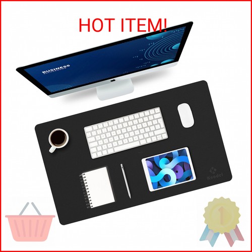 K KNODEL Small Office Leather Desk Mat, Mouse and Keyboard Pad ...