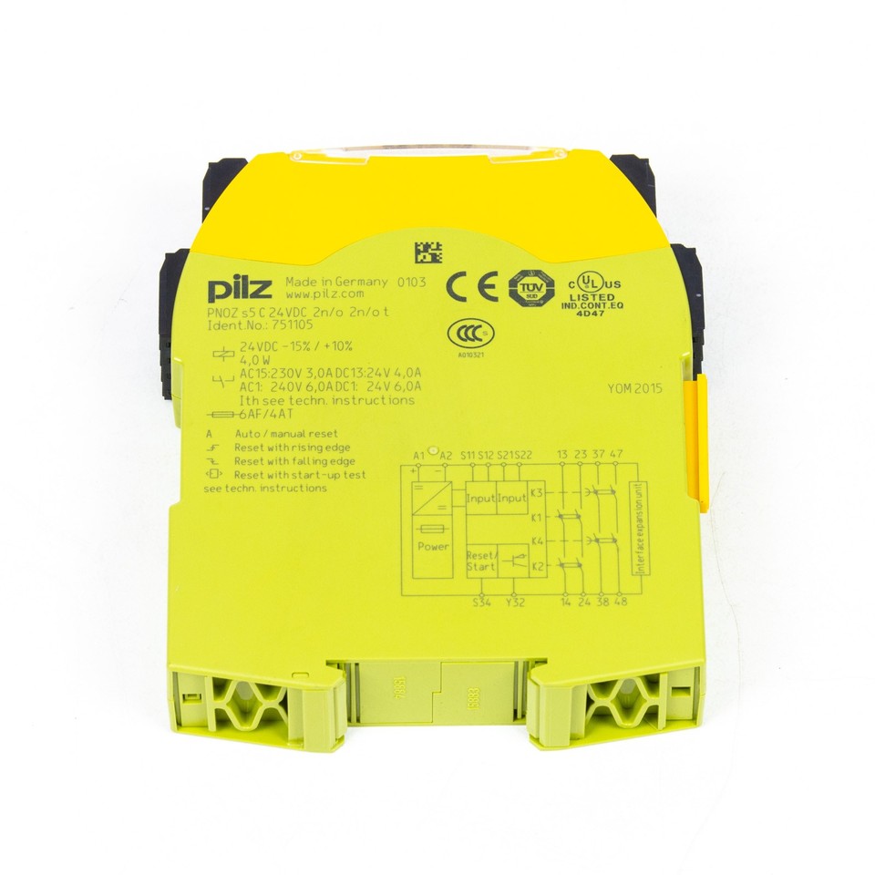 PILZ PNOZ s5 C 24VDC 2n/o t 751105, Safety relay: 6 A, 24 VDC, 2 NO ...