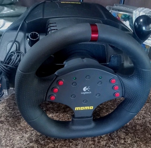 Logitech MOMO Racing Wheel Force Feedback USB Wheel Great Shape Tested ...