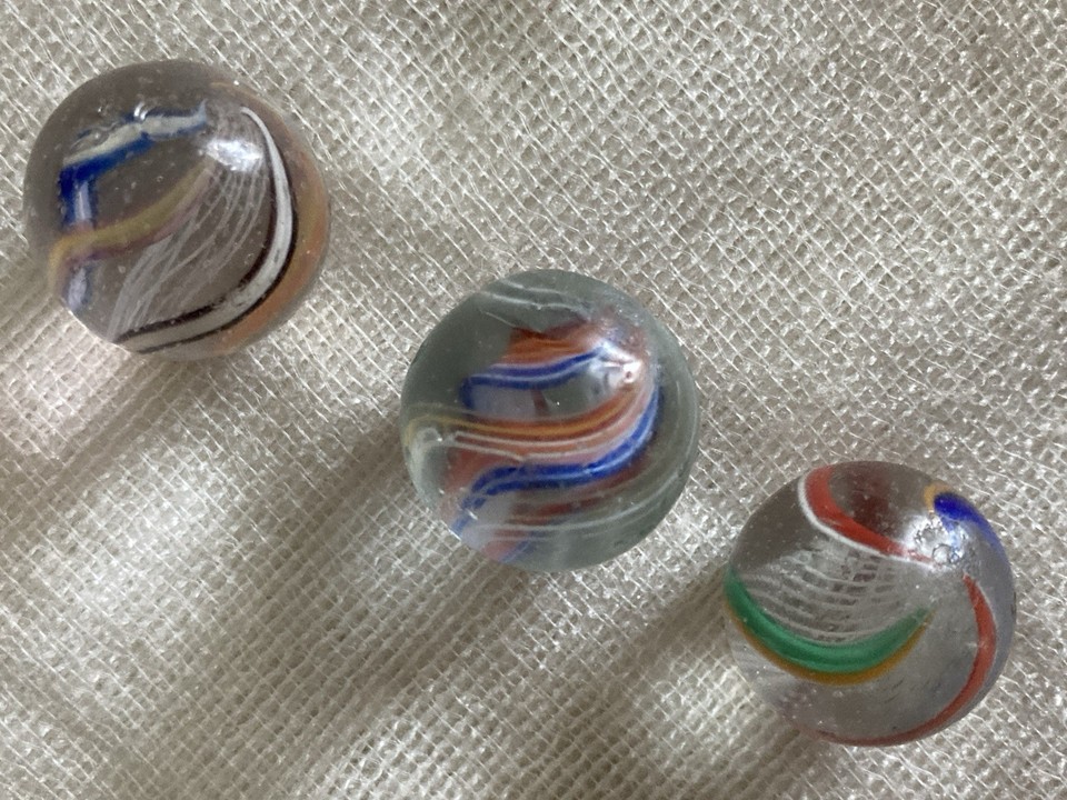 Vtg. German Handmade Swirl Marbles Lot of 3 c.1850-1920 5/8” | eBay