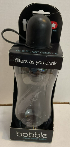 NEW BOBBLE MAKE WATER BETTER BLACK BOTTLE - 18.5 OZ. - FILTERS AS YOU ...