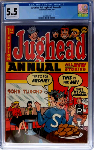 ARCHIE'S PAL JUGHEAD ANNUAL #1 CGC 5.5 OW-W 1953 giant first issue | eBay
