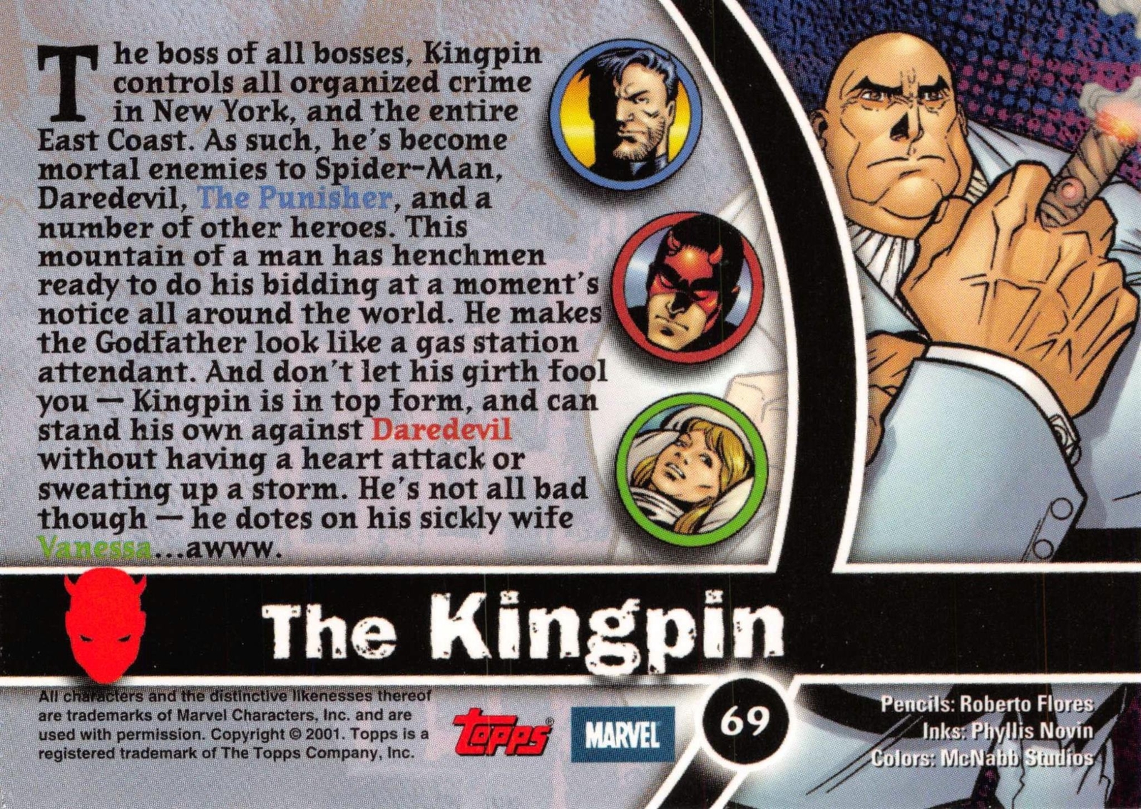THE KINGPIN / Marvel Legends (Topps 2001) BASE Trading Card #69 | eBay