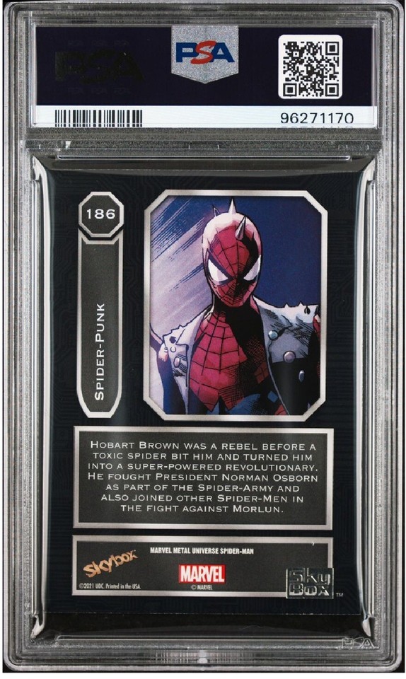 2021 Marvel Metal Spider-Man Neon Green Spider-Punk PSA 9 POP 1 Highest ...