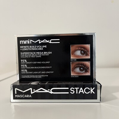 MAC Mini Stack Mascara Infinite Build Volume Black 0.27 oz / 8ml New In ...