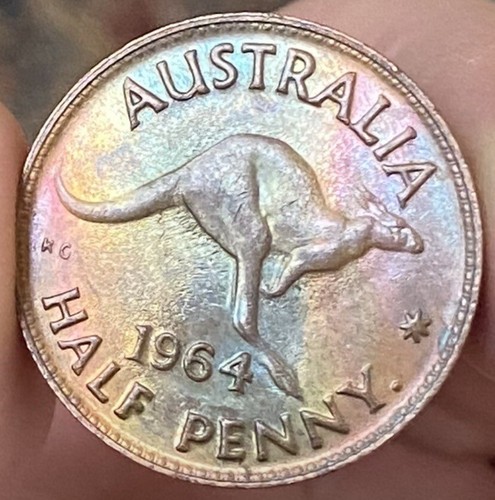 1964 Australian Half Penny. Natural Rainbow Toning. Coin. RARE. | eBay ...