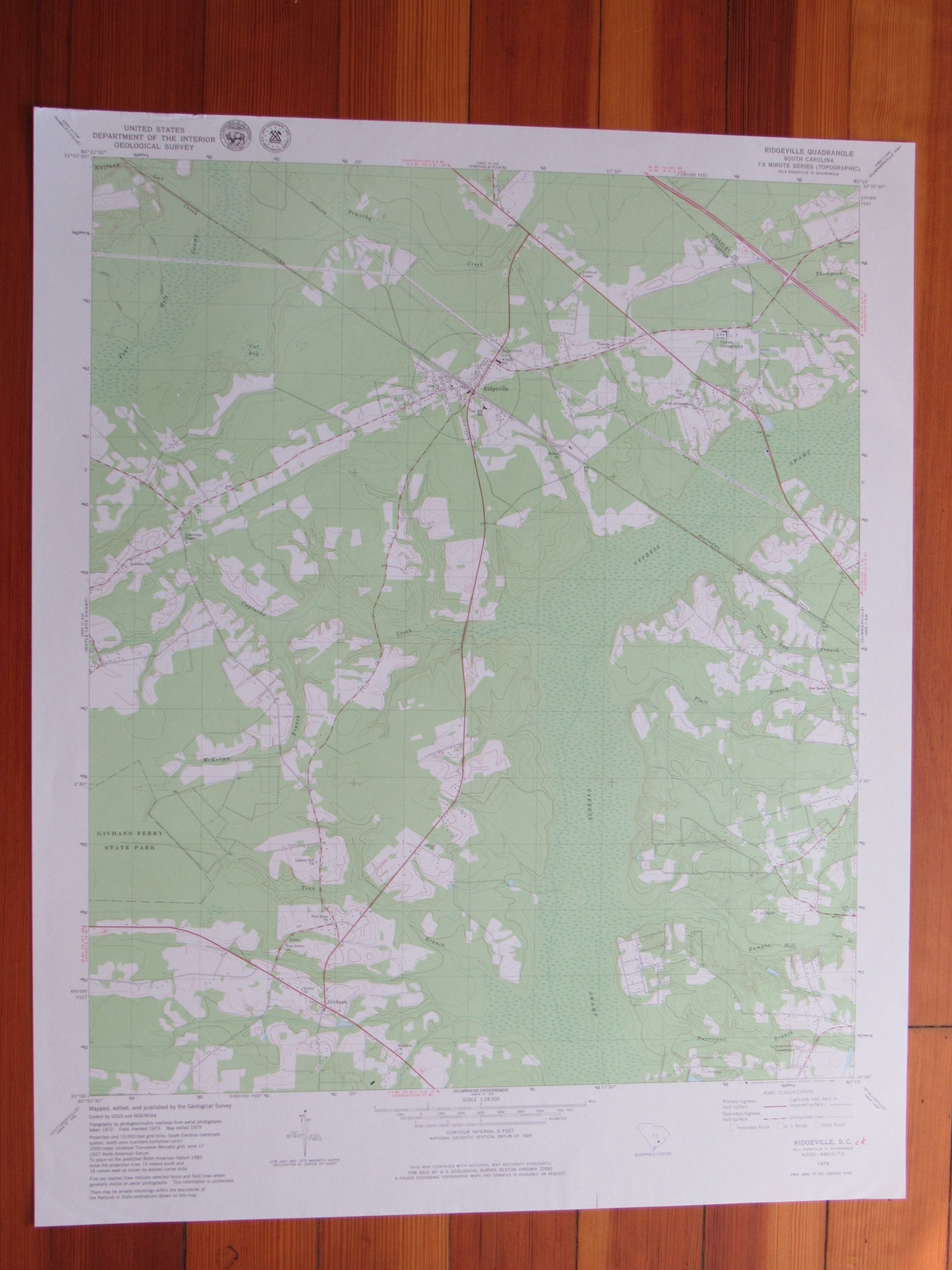 Ridgeville South Carolina 1980 Original Vintage USGS Topo Map | eBay