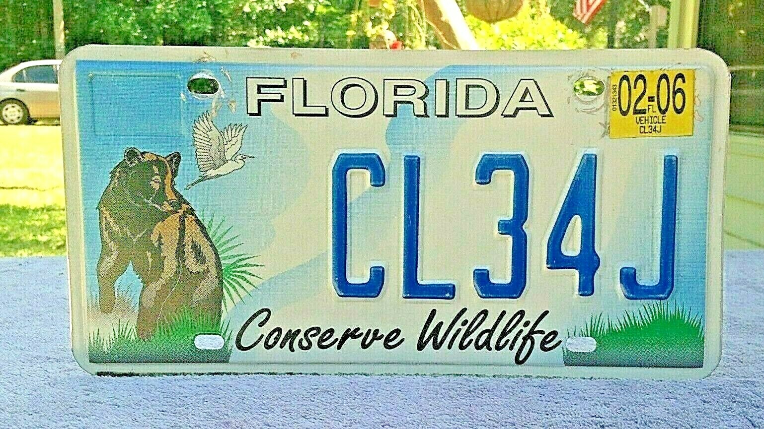 Florida "Conserve Wildlife" License Plate Tag # CL34J Bear & Egret ...